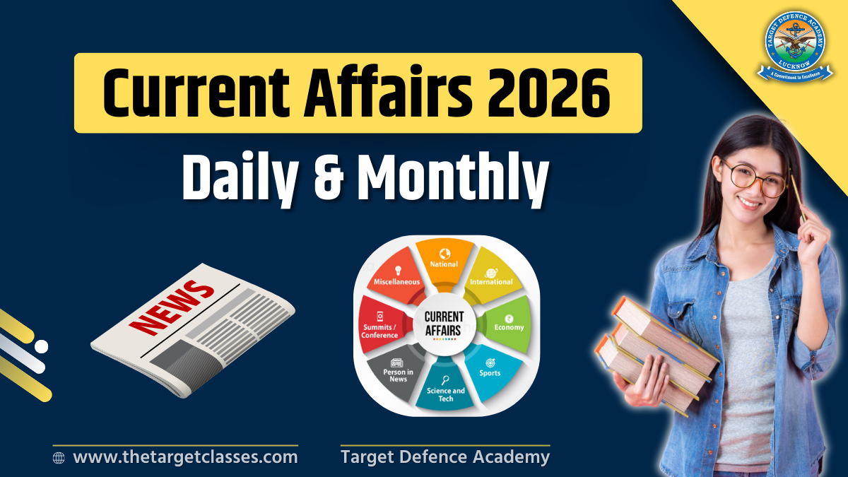 Current Affairs 2026: Daily & Monthly Current Affairs 2026 PDF | Quiz - Target Defence Academy